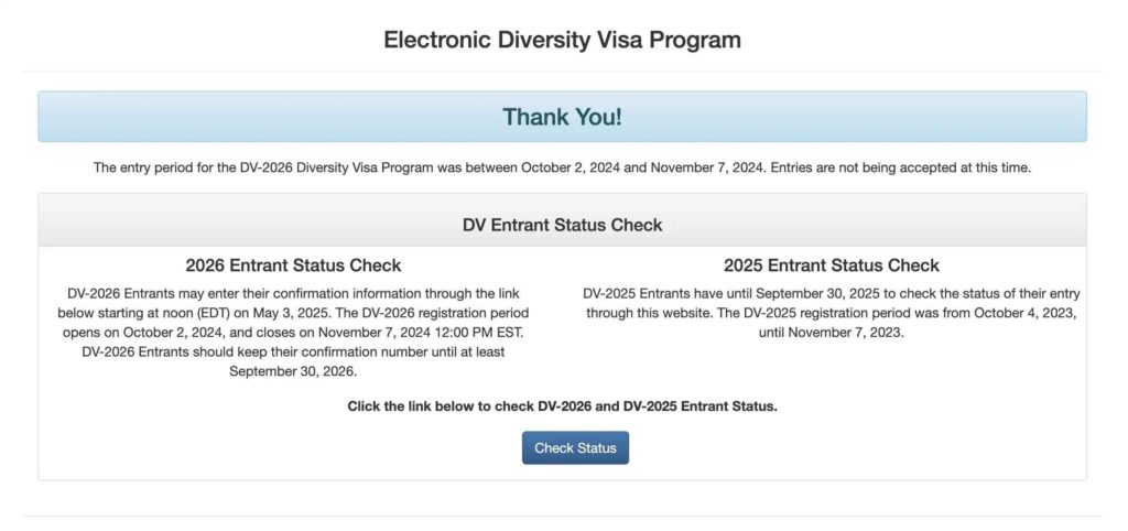 DV Result 2026 Nepal, Check EDV 2026 Online Now at dvprogram.state.gov